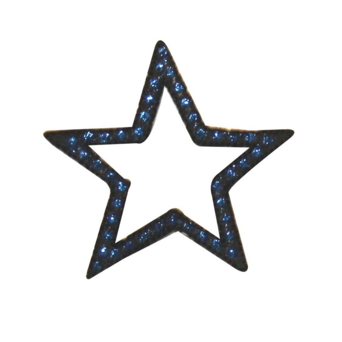 ID 1053A Blue Sparkle Star Patch Patriotic Shape Embroidered Iron On ...
