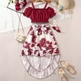 Big Girl Outfits Child Kids One Shoulder Short Sleeved Tops Pleated ...