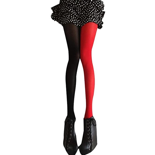 Mersariphy Women Patchwork Footed Tights Stretchy Pantyhose Stockings