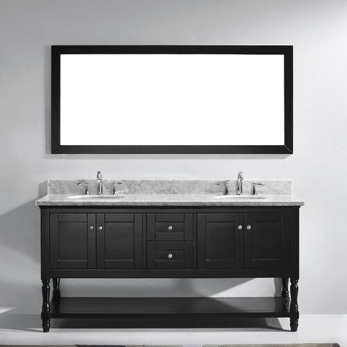 Virtu MD-3172-WMSQ-GR-002 Julianna 72 Inch Double Bathroom Vanity Set ...