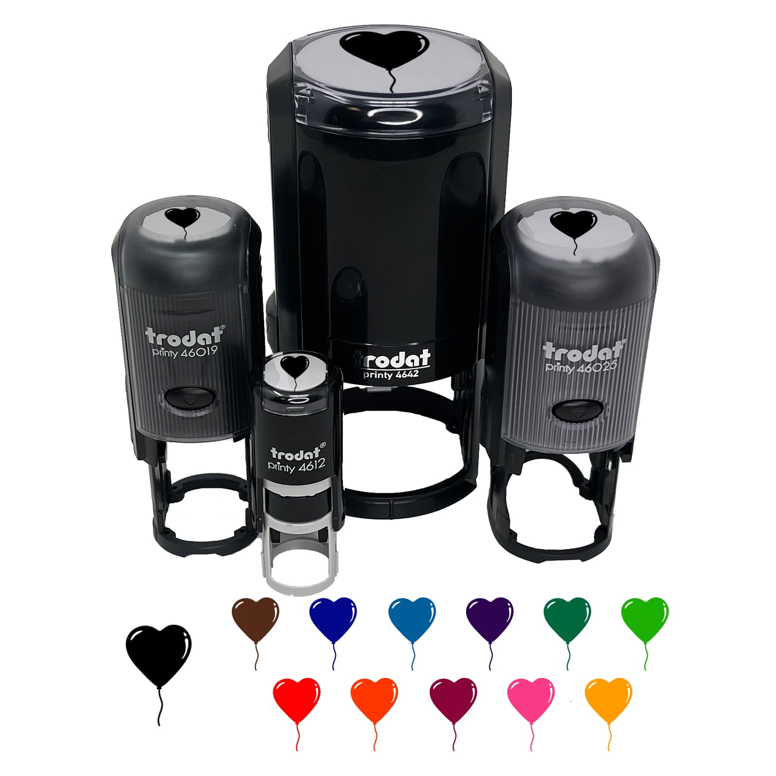 Heart Balloon Valentine's Day Self-Inking Rubber Stamp Ink Stamper ...