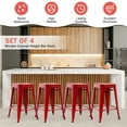 Set of 4 Metal Bar Stools, 24 inch Counter Height, Stackable with ...
