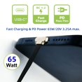 NSKBBM-Cord Dual Angled Ultra Slim Flat USB-C Type C to USB-C Power ...