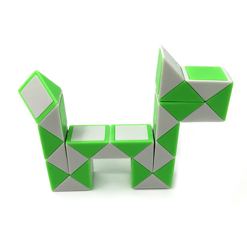 Magic Ruler 24 Wedges Magic Snake Cube Twist Puzzles Kids Toys (Green ...