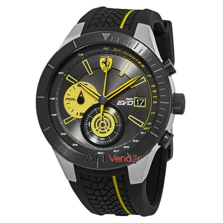 Ferrari Red Rev Chronograph Black and Yellow Dial Men's Watch 830342 ...