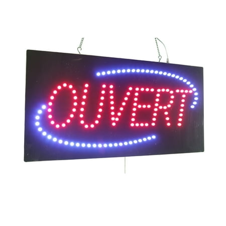 Ouvert Sign, TOPKING Signage, LED Neon Open, Store, Window, Shop ...