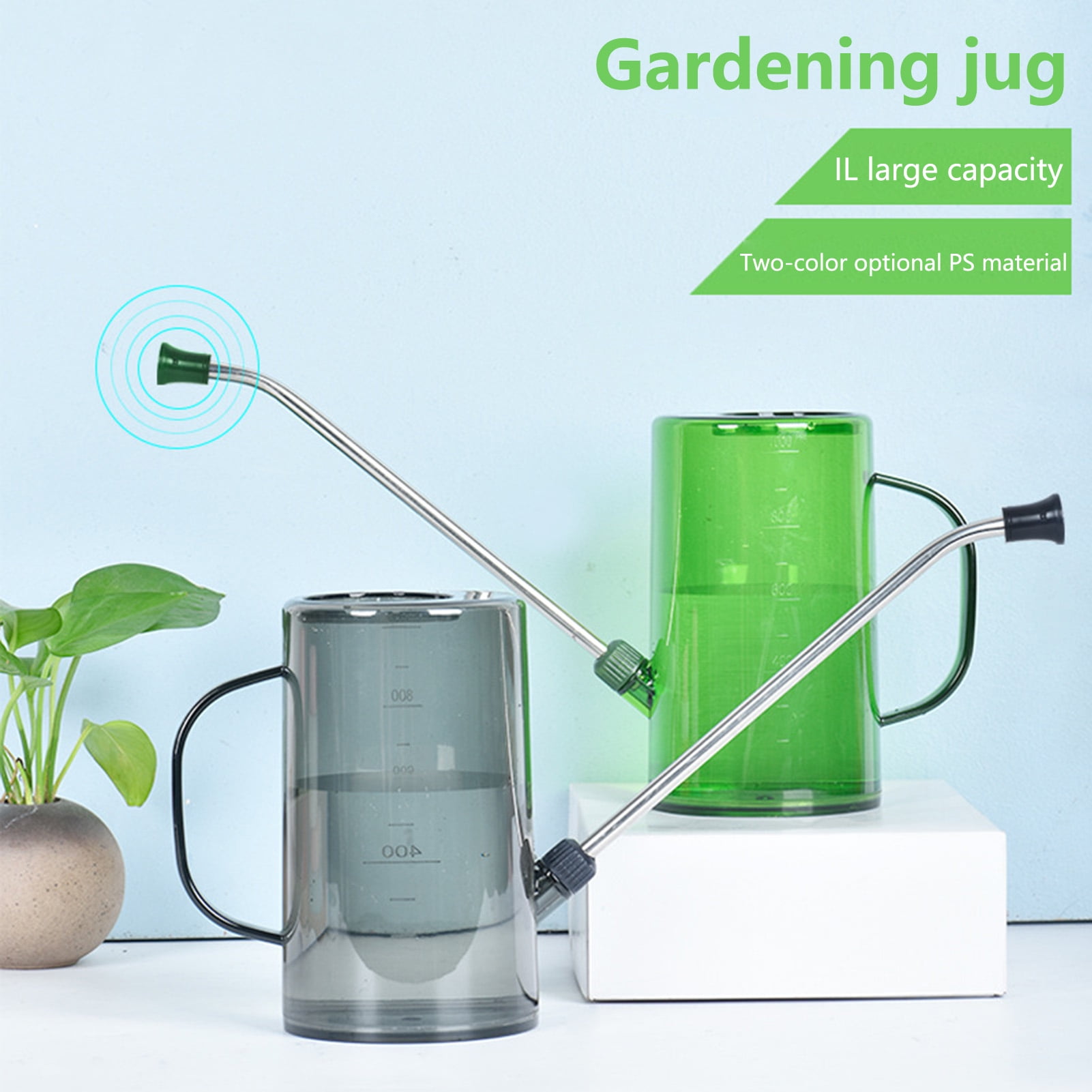 Cherryhome 1 Set 1000ml Watering Can with Sprinkler Nozzle Long Mouth ...