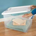 Sterilite 64 Quart Clear Stackable Storage Bin Totes with White Latch ...