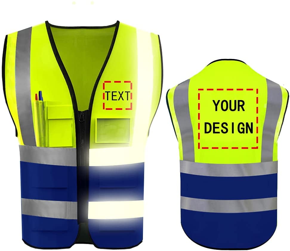 High Visibility Reflective Safety Vest Customize Logo With 5 Pockets ...