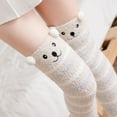 Beige Socks for Women's Cartoon Fuzzy Socks Winter Warm Over Knee High ...