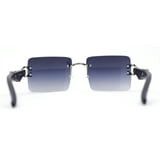 Leopard OG Gangster Rapper Rimless Wood Buffs Sunglasses Silver - Smoke ...