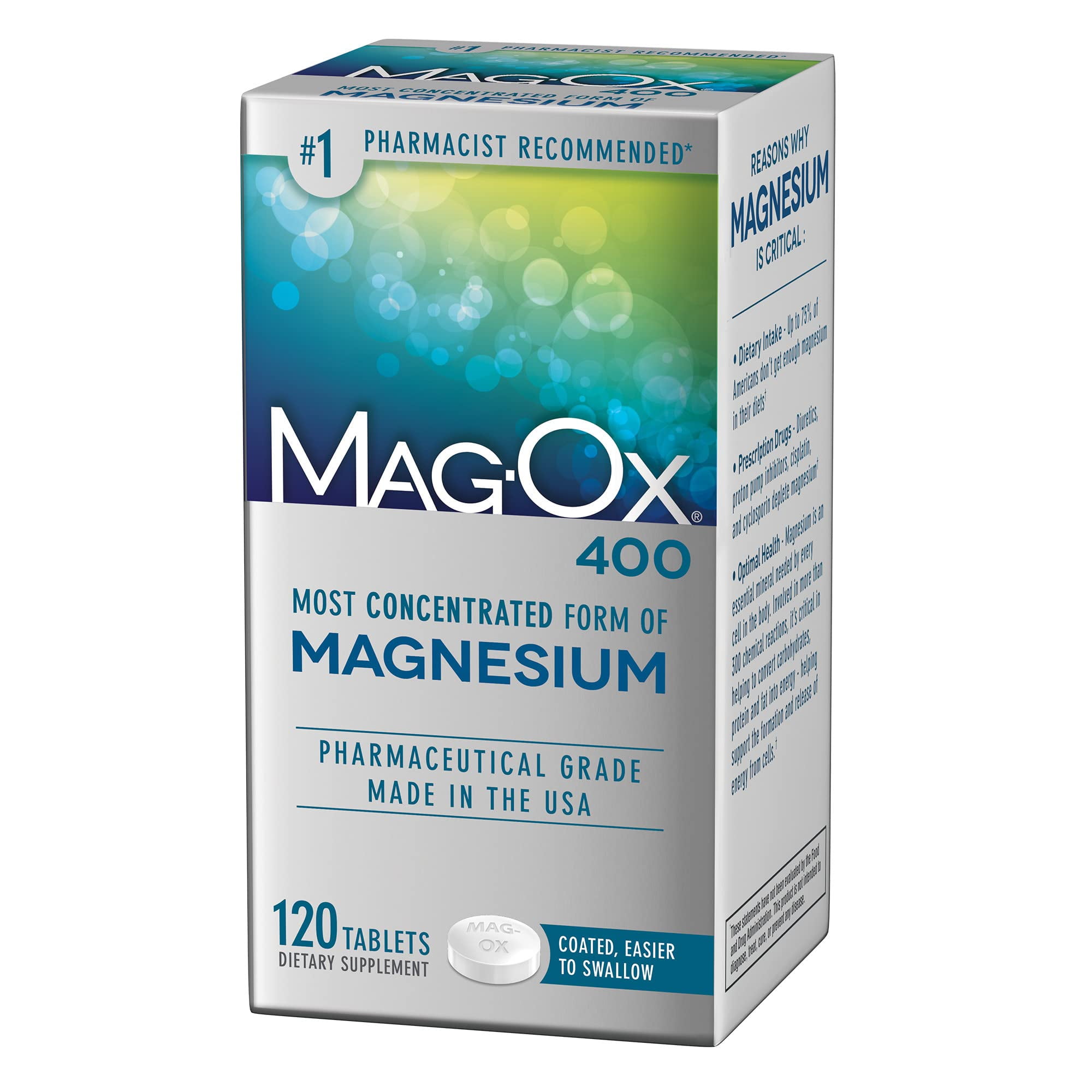 Suplemento Mag-Ox 400 de óxido de magnesio 483 mg 120 comprimidos ...