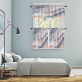 Abstract Marble Texture Kitchen Curtains Set for Windows, Coral Pink ...