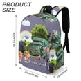 16.5In Trash Green Truck Backpack Front Pocket Cute Knapsack Cartoon ...