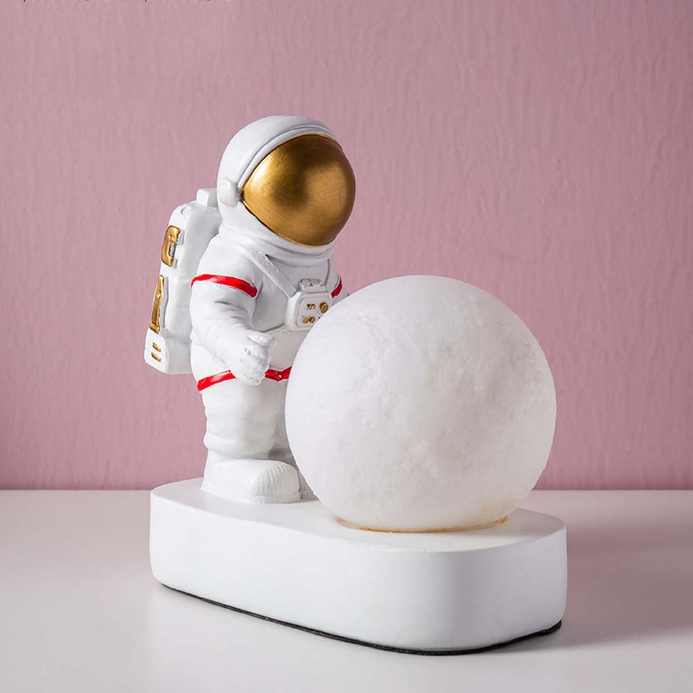 Creative Moon Resin Cosmonaut Desktop Accessories Spaceman Night Light ...