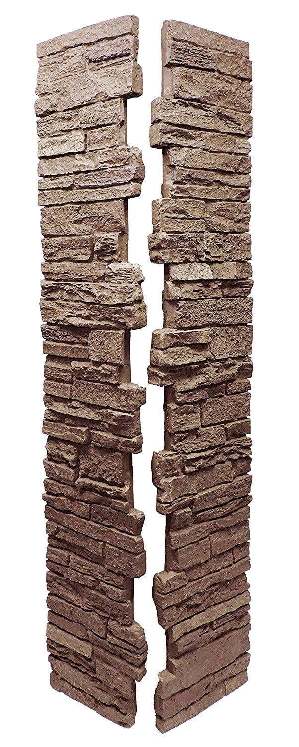 NextStone™ Faux Polyurethane Stone Split Post Cover - Brunswick Brown ...