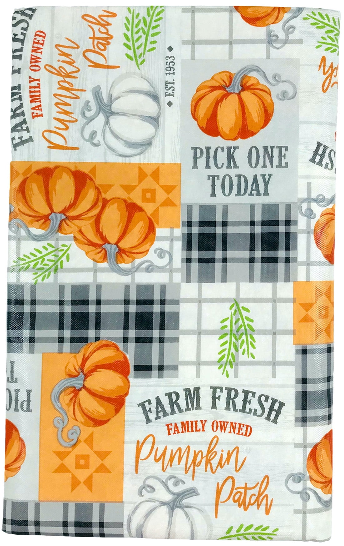 Farm Harvest Patchwork Flannel Backed Vinyl Tablecloth: Fun Designs of ...