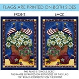 Toland Home Garden American Daisies Flower Patriotic Flag Double Sided ...