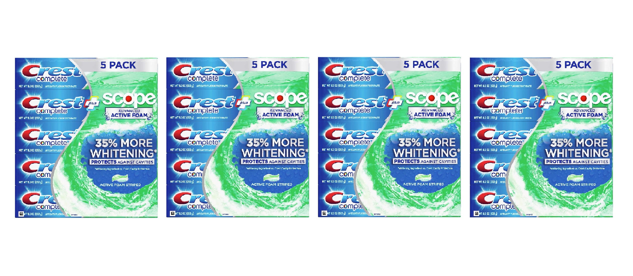 Crest Complete + Scope Advanced Active Foam Toothpaste, 8.2 oz, 5-pack ...
