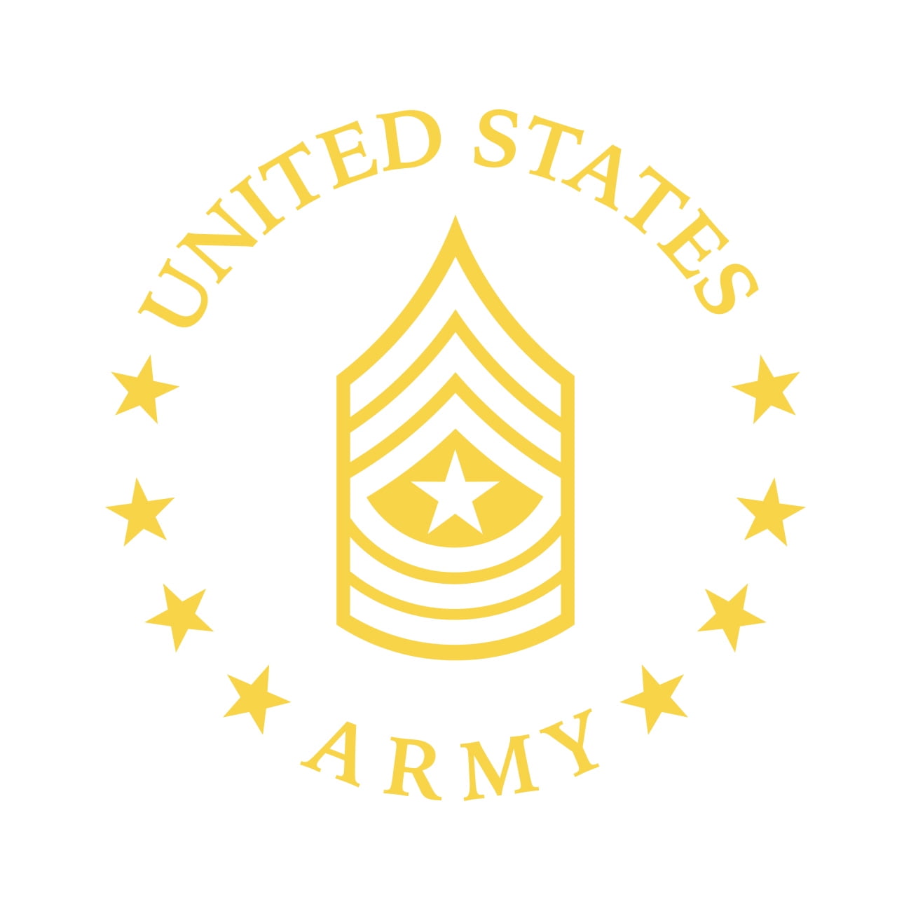 E-9 Sergeant Major US Army Rank Sticker Decal Die Cut - Self Adhesive ...