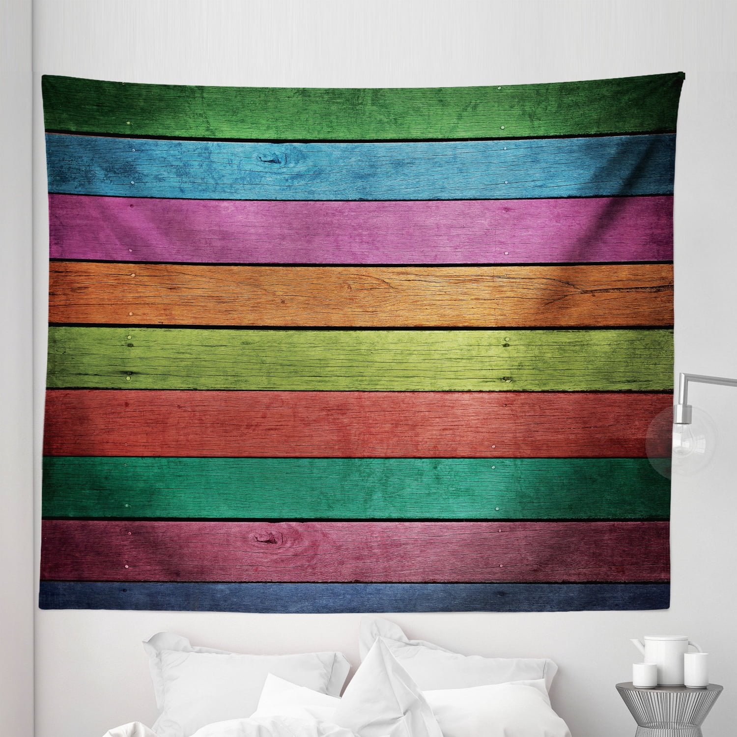 Rustic Tapestry, Colorful Grunge and Weathered Look Planks with ...