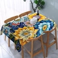 Chilfamy Detailed Colorful Blooms Rectangle Dining Tablecloth, Washable ...
