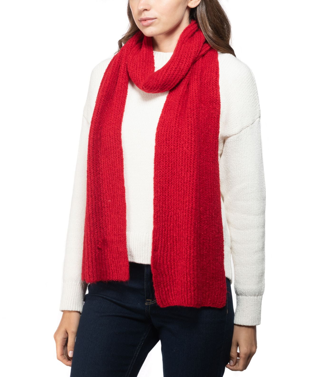 Style and Co Women's Ribbed Scarf Red One Size - Walmart.com