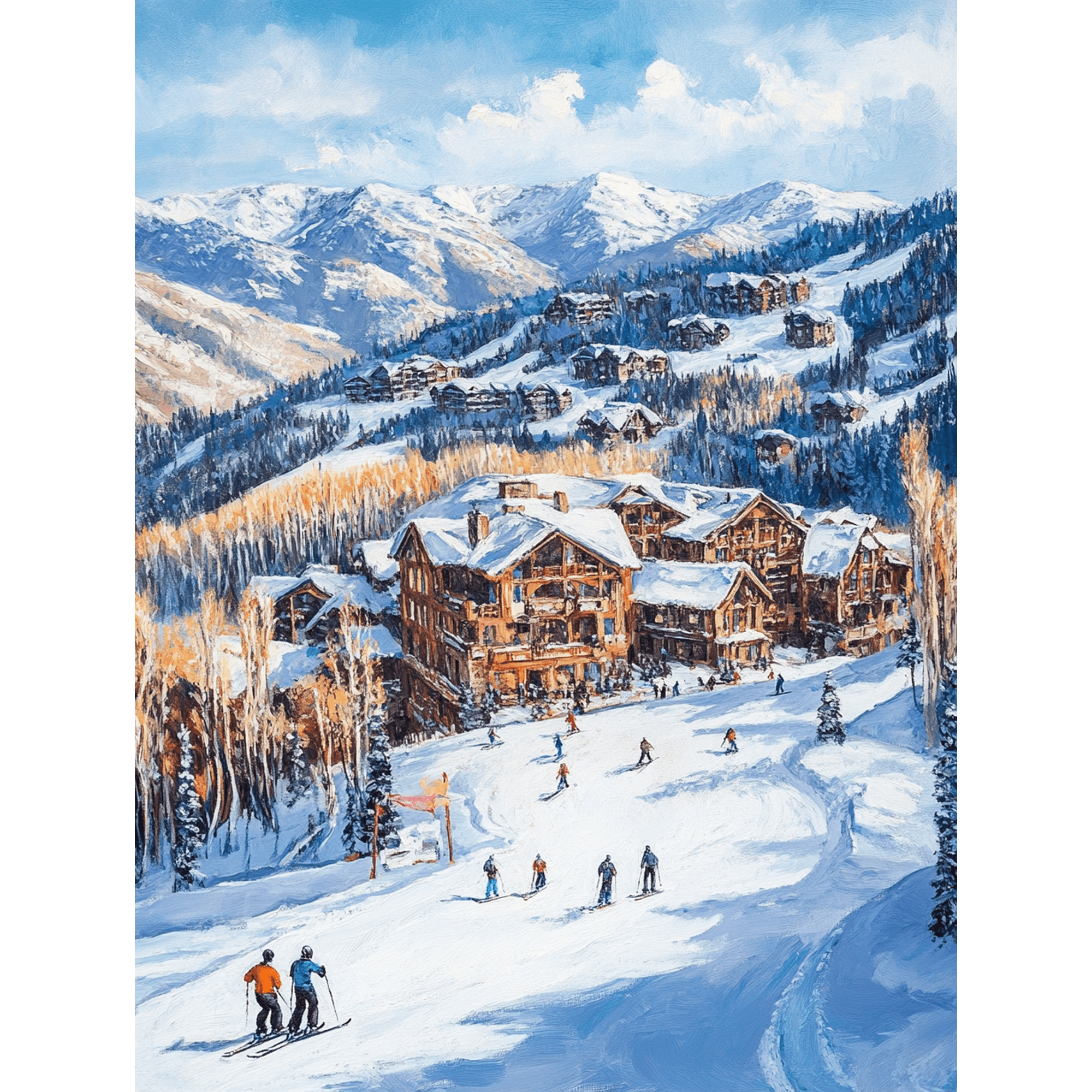 Click here for Qisvanset Winter Mountain Ski Resort Canvas Art Pr... prices