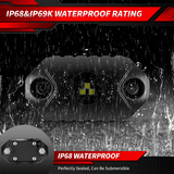 EK ENNOKING Blue LED Rock Lights, 4 Pods IP68 Waterproof Underbody Glow ...