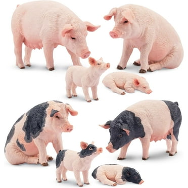 Realistic Farm Pig Family Animals Model Figure Toy Set Barn Farm Pig ...