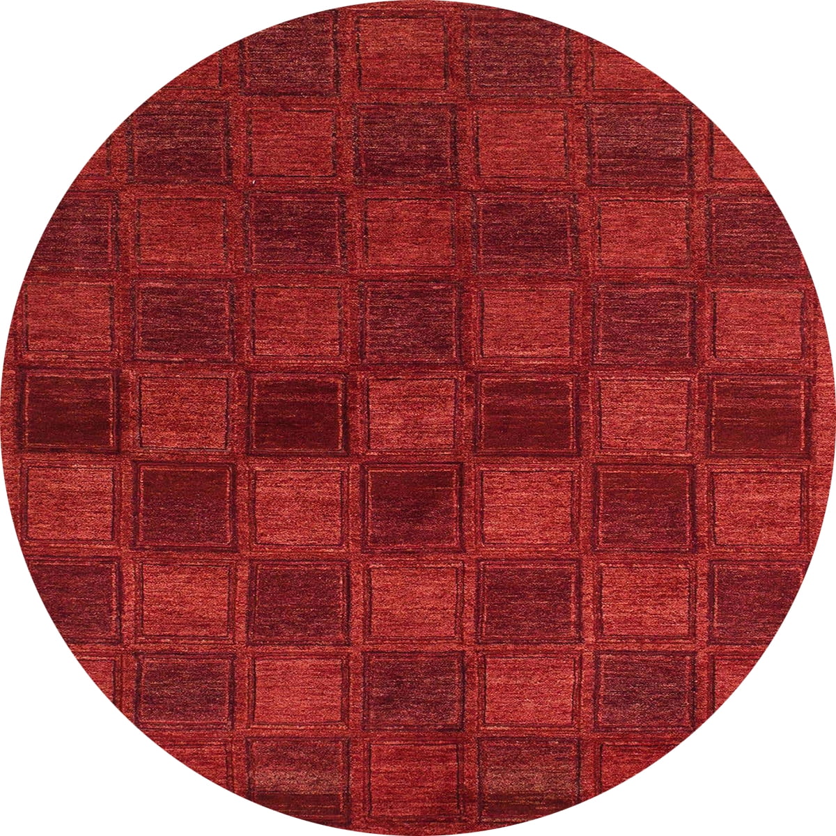 Ahgly Company Indoor Round Abstract Red Abstract Area Rugs, 6' Round ...