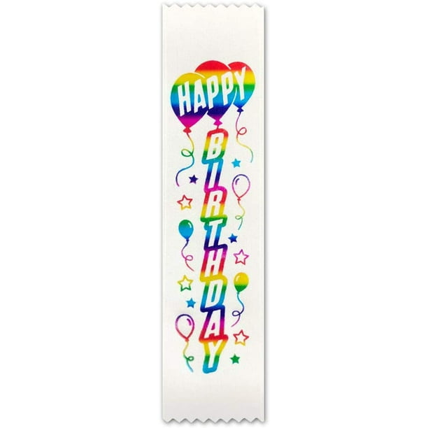 RibbonsNow Happy Birthday Ribbons - 100 Bookmark Style Ribbons ...