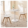 23.6" Round Dining Table for 2-4 Modern Circle Table with Metal ...