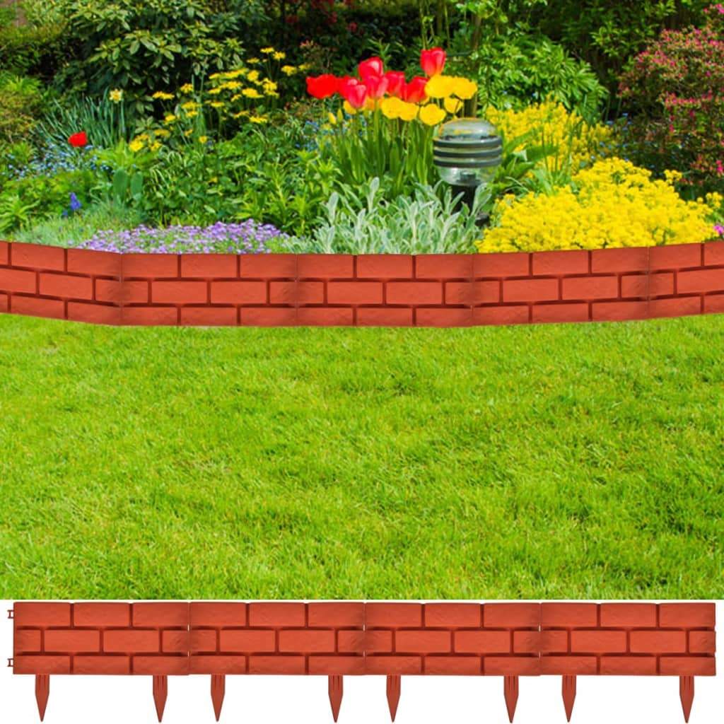 vidaXL Lawn Divider with Brick Design 11 pcs - Walmart.com - Walmart.com