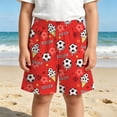 Angala Kids Shorts Elastic Waist Soccer Print Running Shorts Summer ...