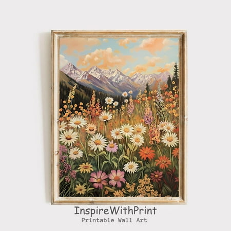 UPC 460330947039 - Mountain Wildflower Landscape Print Colorful Flower ...