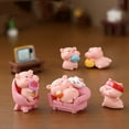 6pcs Pink Pig Figures Ornaments for Car Interior and Home Office ...