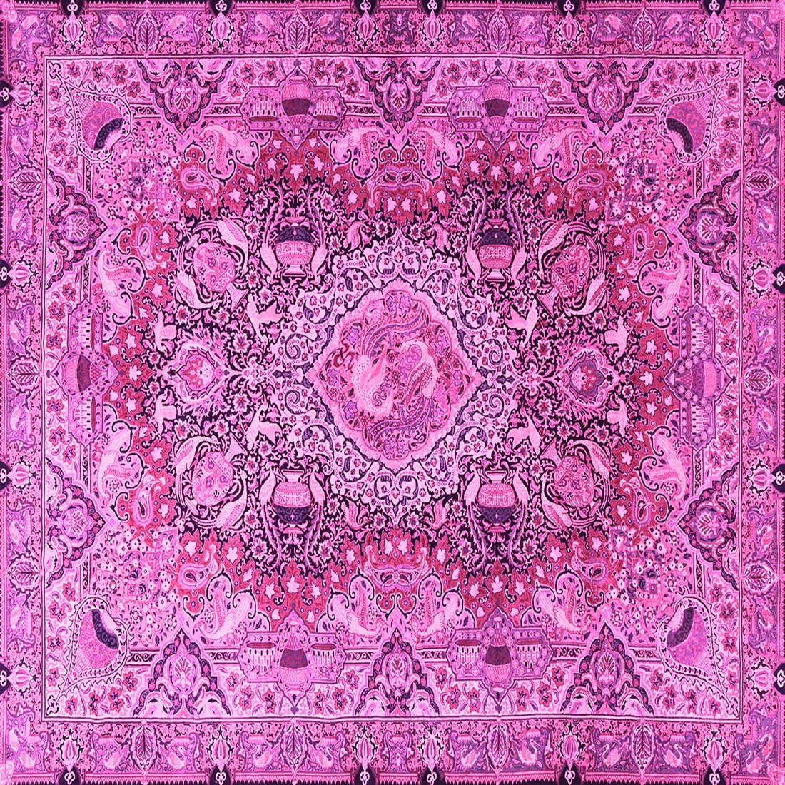 Ahgly Company Indoor Square Persian Pink Traditional Area Rugs, 6 ...