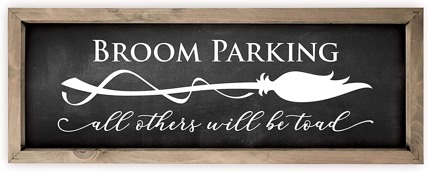 Home Décor Signs Broom Parking Sign All Others Will Be Toad Halloween ...