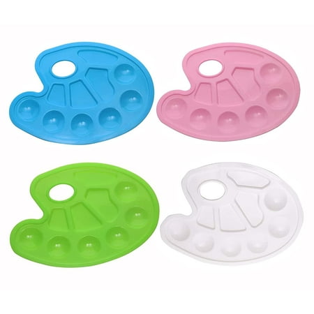 LUO Paint Palettes 12-Piece Plastic Painting Tray Pallets with Thumb ...