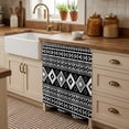 Black Lozenge Cabinet Curtains for Kitchen 35"W x 35"L, Coastal ...