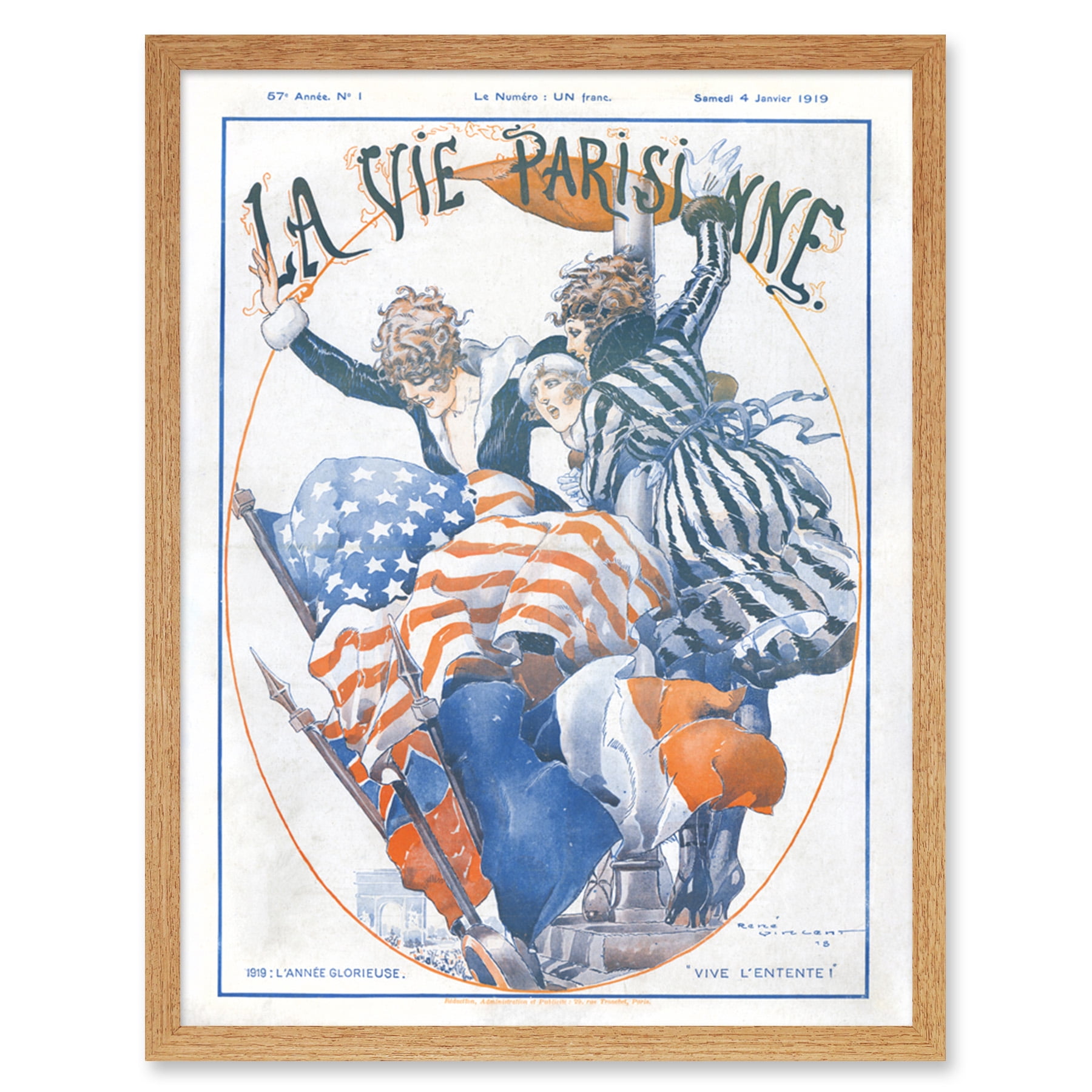 Vintage French Fashion La Vie Parisienne WW1 Allies 1919 Magazine Cover ...