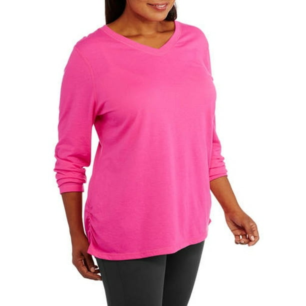 Danskin Now Womens Plus Size Active Long Sleeve V Neck Tee Walmart