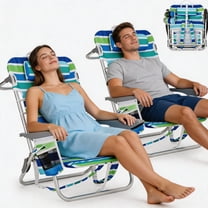 RIEDHOFF Folding Beach Chair 27 x 24 x 30" Set of 2 Ocean Striped ...