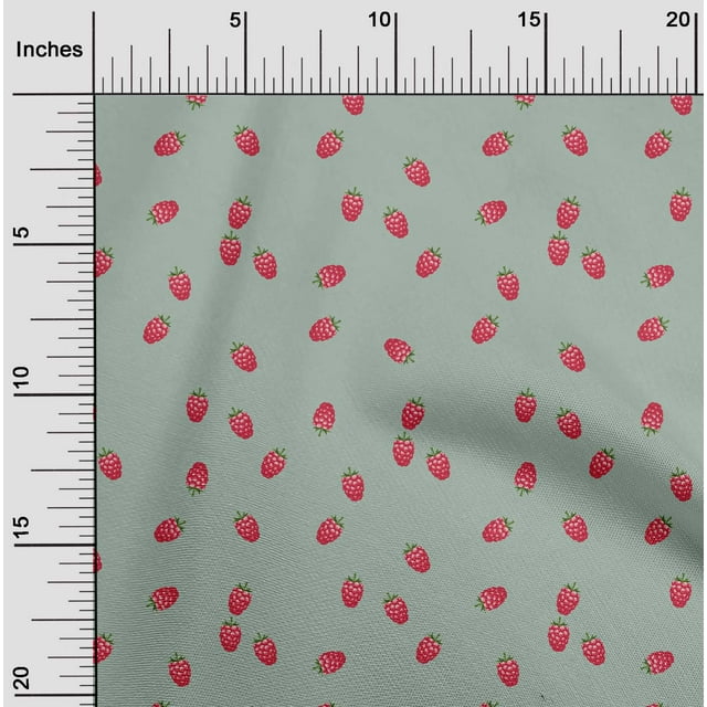 oneOone Viscose Jersey Fabric Raspberry Fruit Print Fabric by The Yard ...