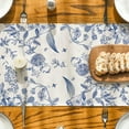 Monochrome Sketch Birds and Flowers Summer Table Runner, Seasonal ...