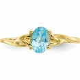 10K Yellow Gold Polished Geniune Blue Topaz Birthstone Ring (Size 7 ...