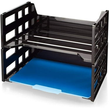 deflecto Docutray Multi-Directional Stacking Tray Set, Two Tier ...