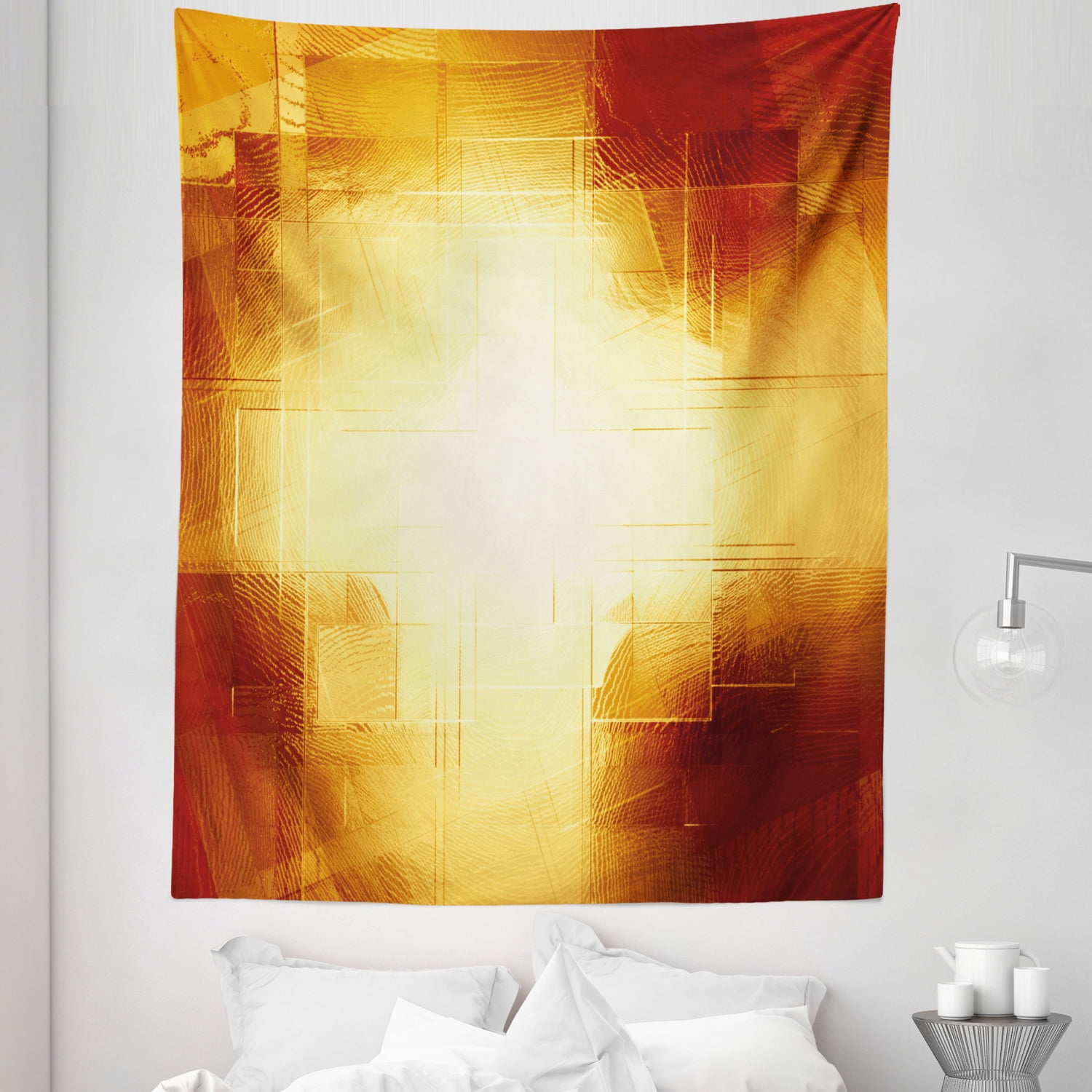 Abstract Tapestry, Abstract Shapes and Lines in Vibrant Colors with ...