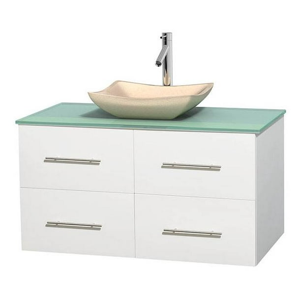 Wyndham Collection Centra 42 inch Single Bathroom Vanity in Matte White ...